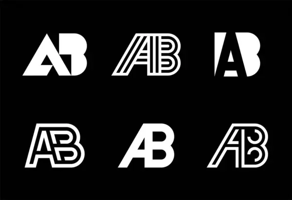 Set Surat Logo Koleksi Logo Abstrak Dengan Huruf Logo Abstrak Vektor ...