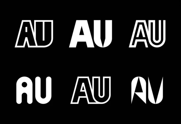 Set Surat Logo Koleksi Logo Abstrak Dengan Huruf Logo Abstrak Vektor ...