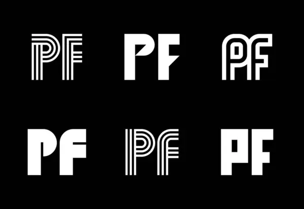 Set Dari Surat Logo Koleksi Logo Abstrak Dengan Huruf Logo Vektor Stok ...