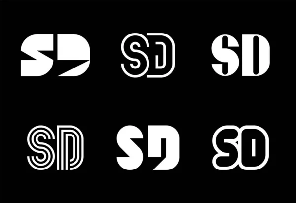 Set Dari Surat Logo Koleksi Logo Abstrak Dengan Huruf Logo Vektor Stok ...