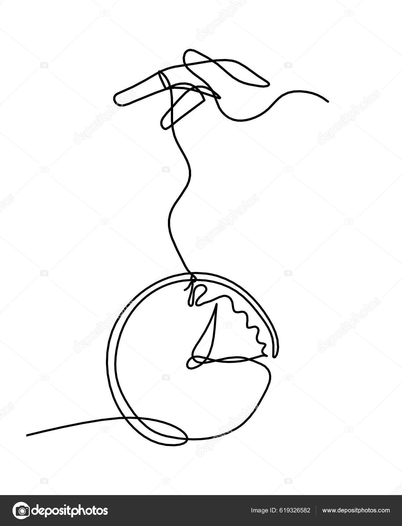 Abstract Clock Hand Line Drawing White Background Stock Vector Image by ...