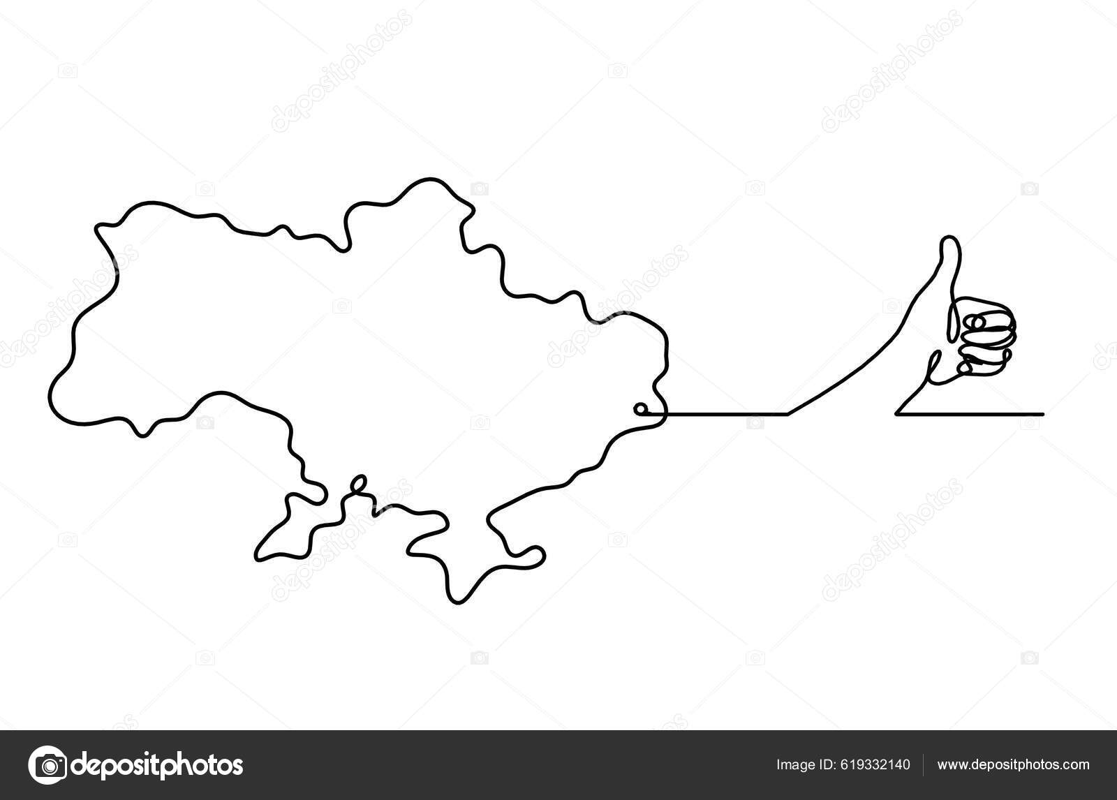 Map Ukraine Hand Line Drawing White Background Stock Vector Image by ...