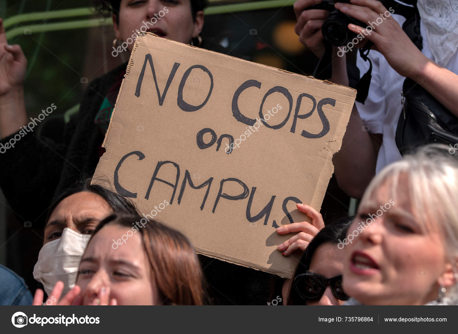 Billboard Cops Campus Student Demonstration Free Palestinian Uva University Amsterdam — Stock ...