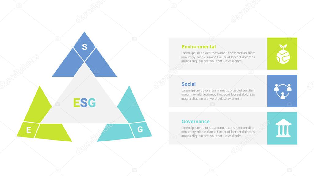 esg diagrama de plantilla de infografías de gobernanza social ambiental ...