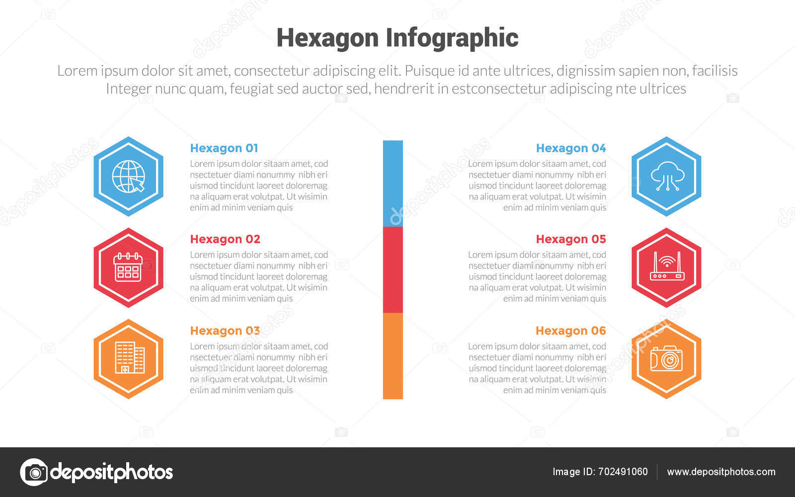 Image vectorielle Diagramme Modèle D'infographie Forme Hexagonale Hexagonale Nid D'abeilles Avec ...