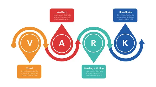 Gaya Pembelajaran Vark Templat Diagram Infografis Dengan Putaran ...