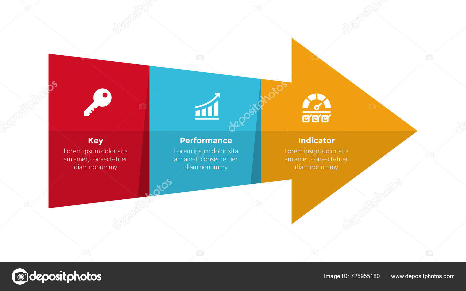Kpi Key Performance Indicator Infographics Template Diagram Big Arrow ...