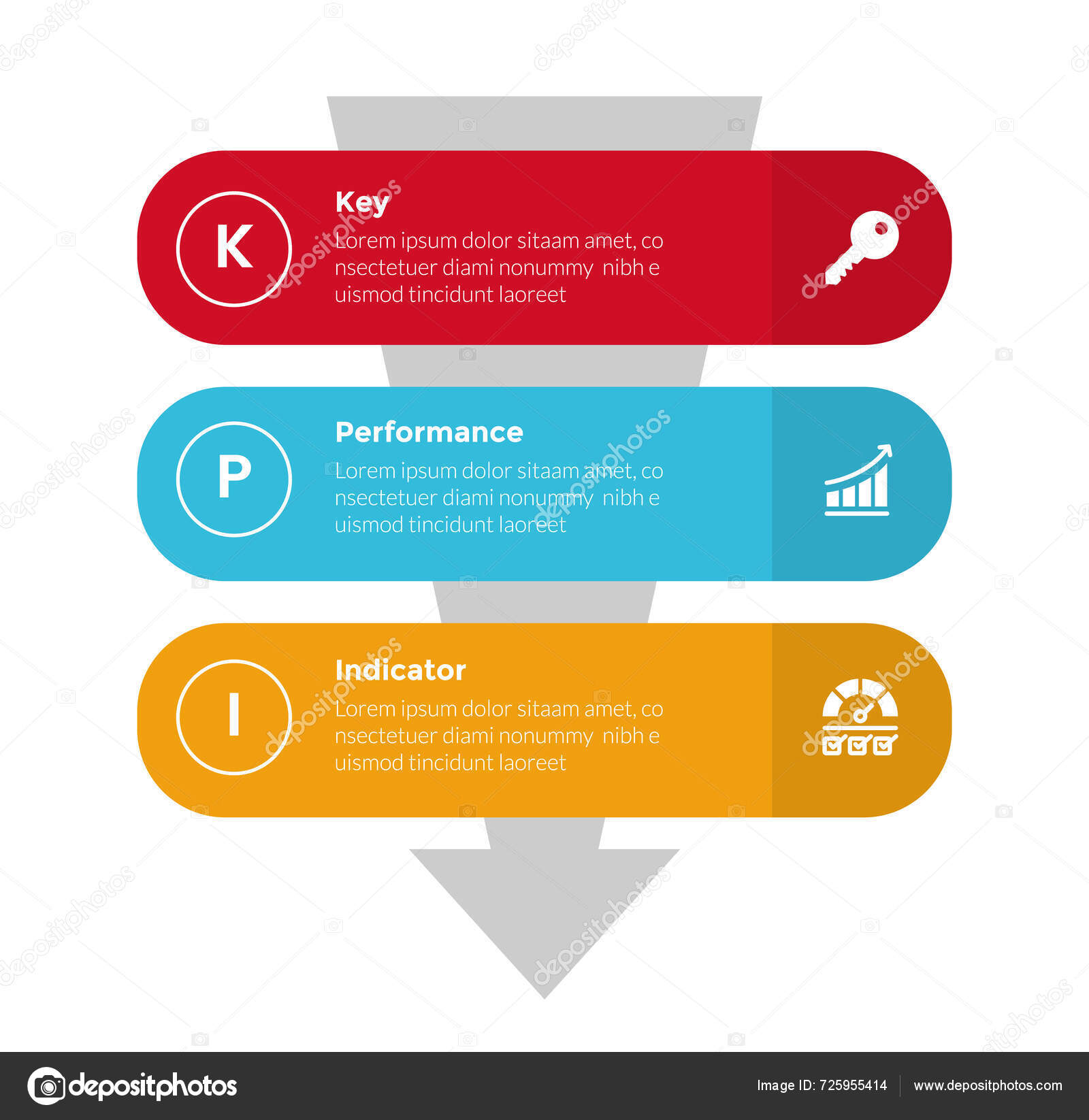Kpi Key Performance Indicator Infographics Template Diagram Rectangle ...