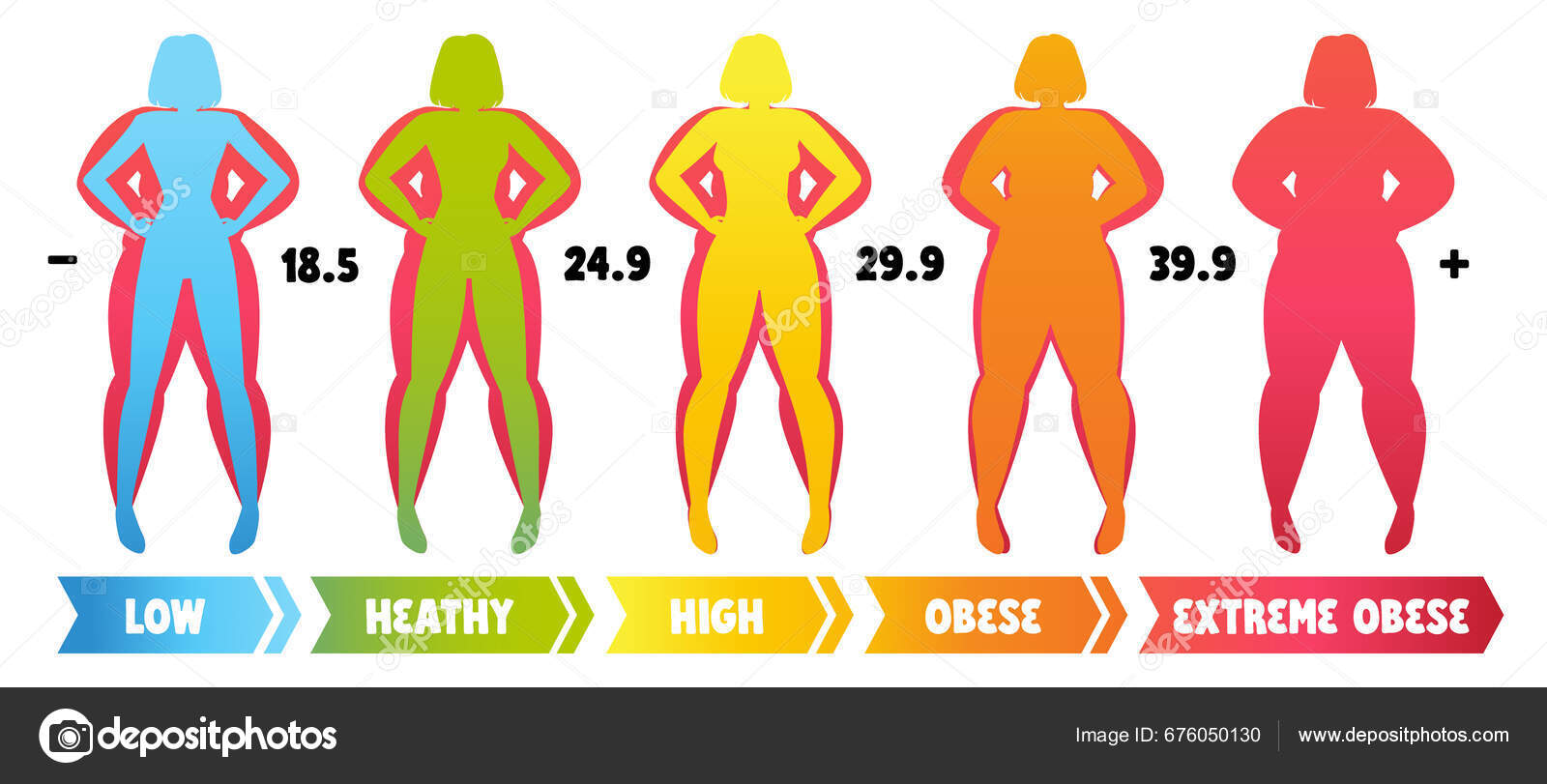 Tipos Cuerpo Basados Índice Imc Stock Ilustración Vectorial Aislado ...