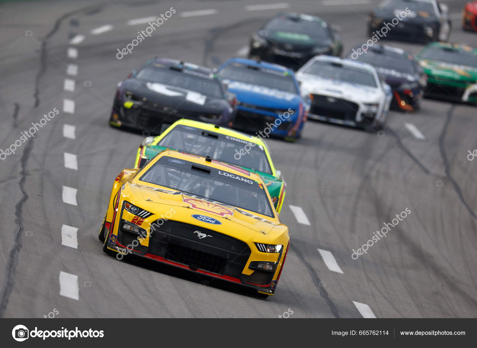 Nascar Cup Driver Joey Logano Races Turn Four Quaker State — Stock ...