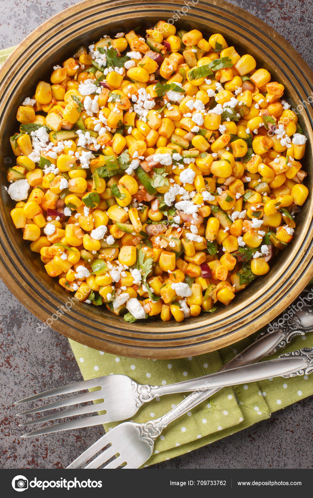 Esquites Mexican Street Food Corn Lime Onion Herbs Cotija Cheese ...