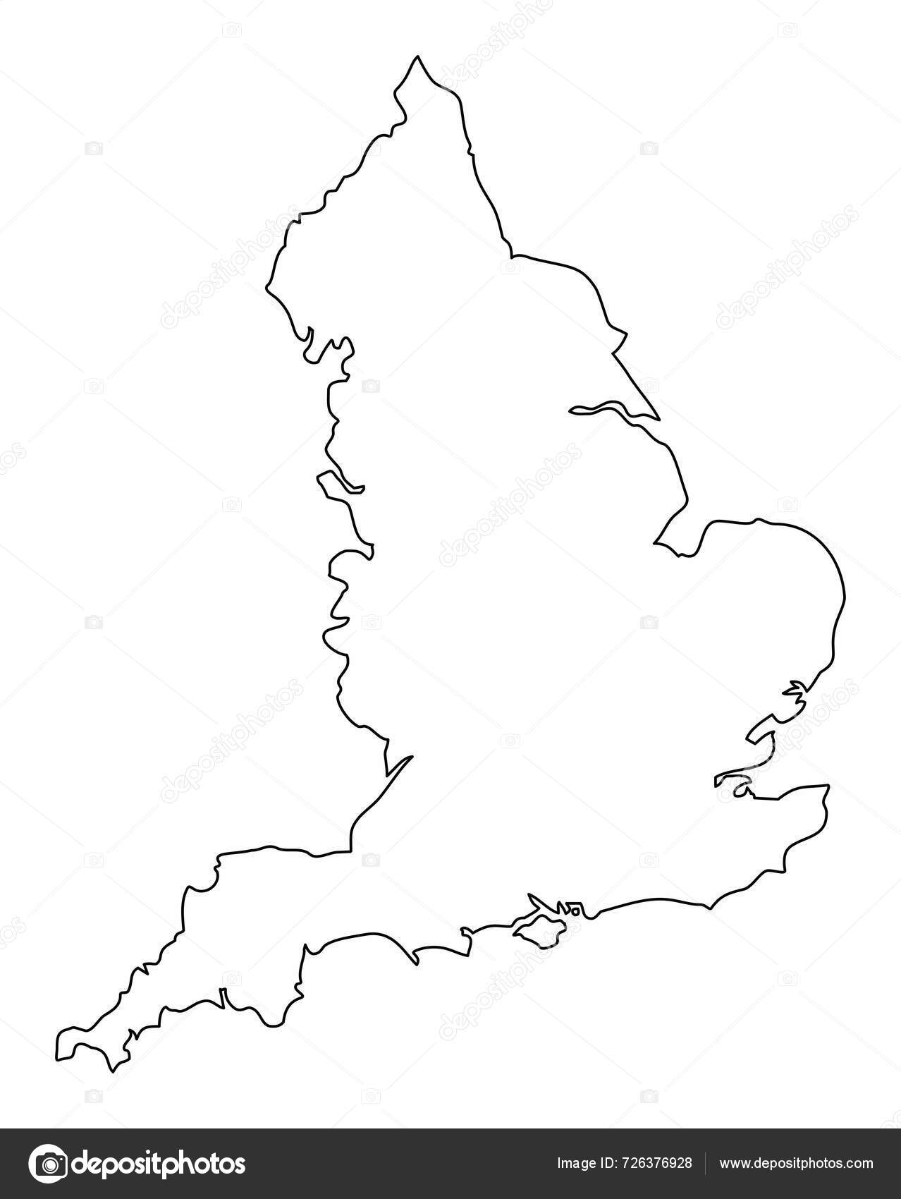 England Outline Map Isolated White Background Stock Vector by ©luisrftc ...