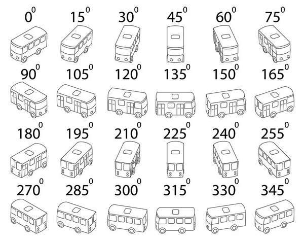Set Semi Trailer Trucks Different Angles Rotation Truck Degrees ...