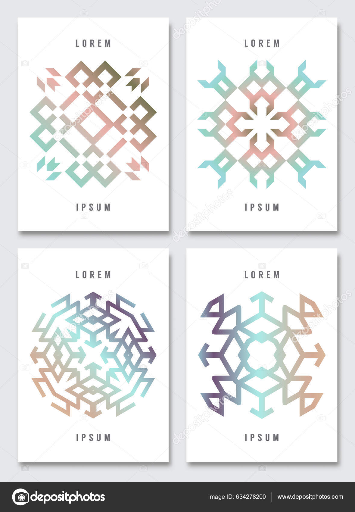 Flyer Template Set Vector Brochure Abstract Background Pattern Elements ...