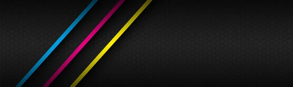 Black Modern Header Overlapped Layers Cmyk Colors Banner Your Business ...