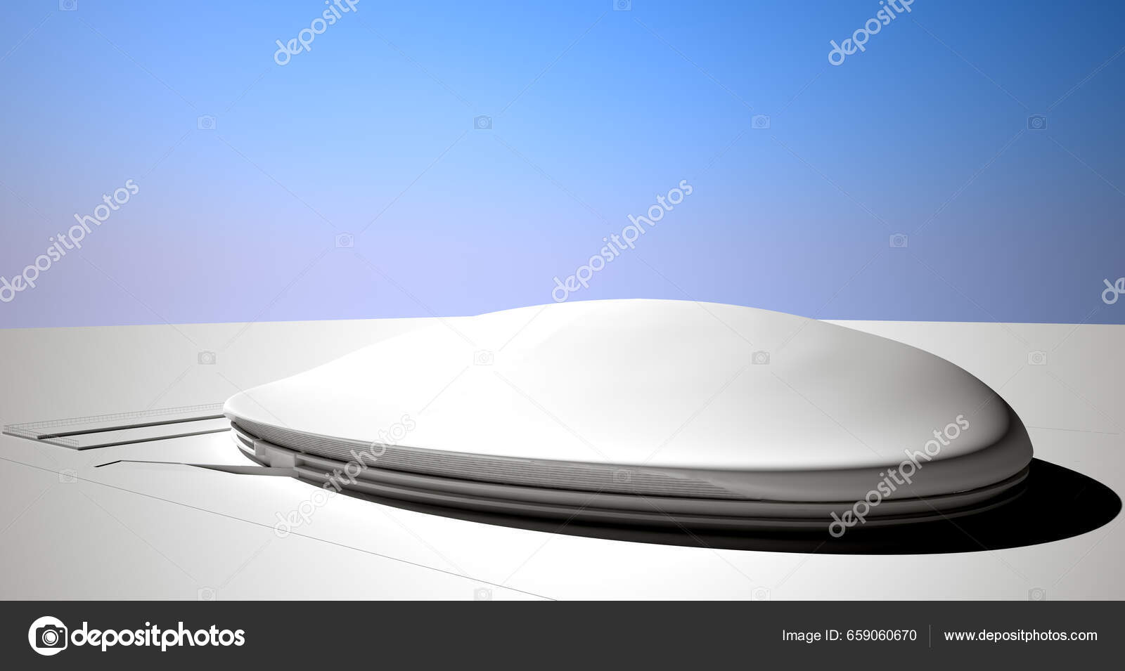 Velodrome Futuristic Architecture Design Bim Cad Rendering Stock Photo ...