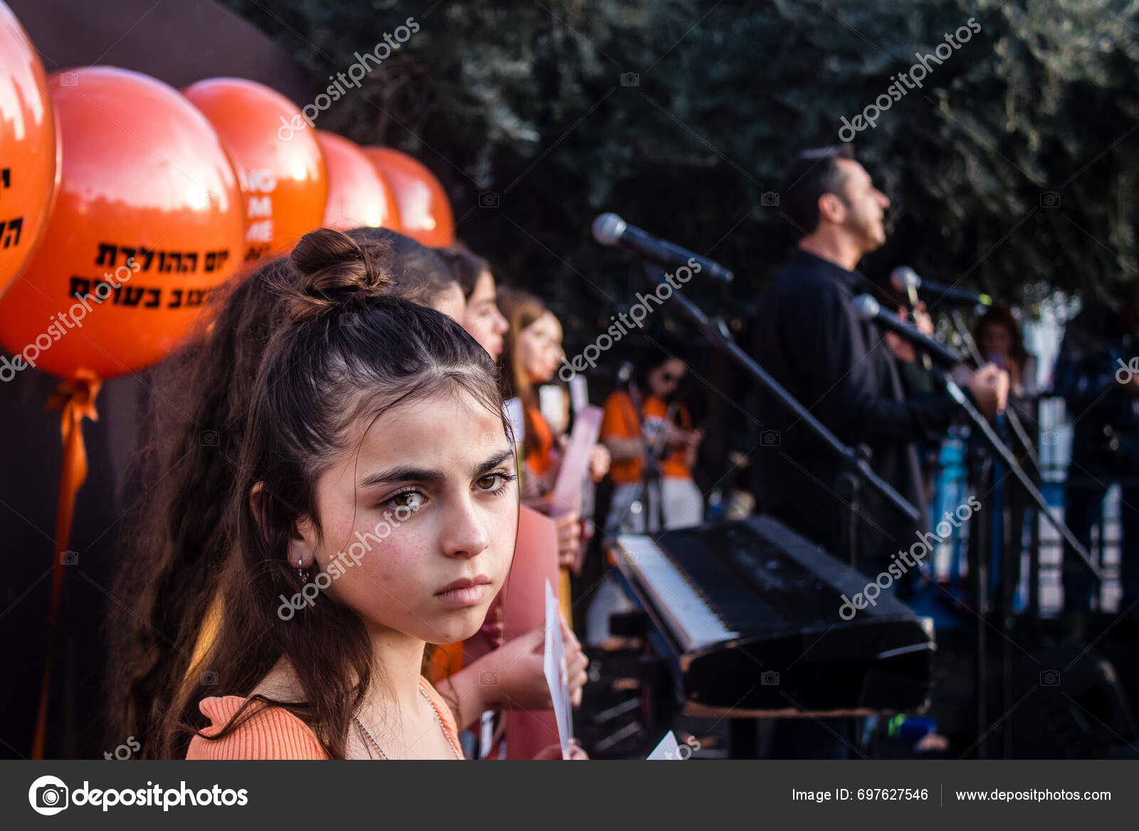 Tel Aviv Israel January 2024 Young Girls Close Family Participate ...