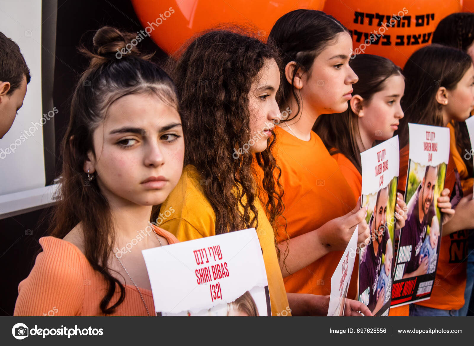 Tel Aviv Israel January 2024 Young Girls Close Family Participate ...