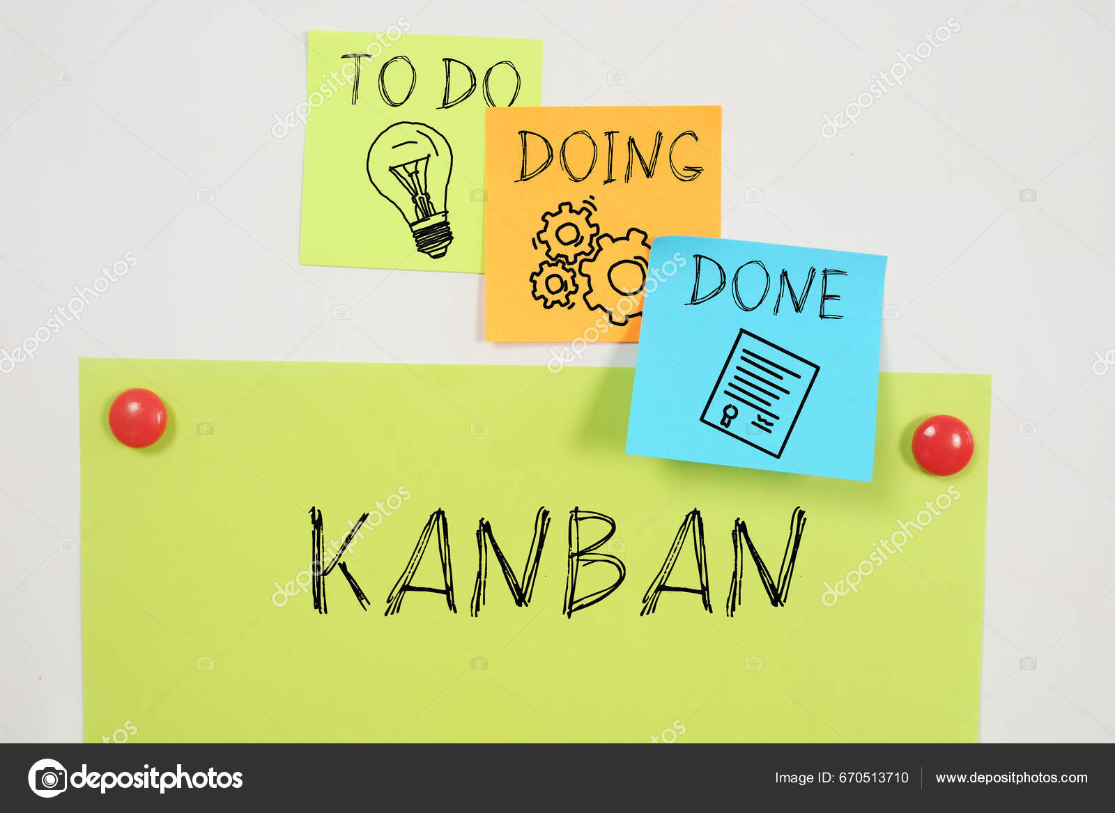 Kanban Desk Work Flow Process Kan Ban List Board — Stock Photo ...