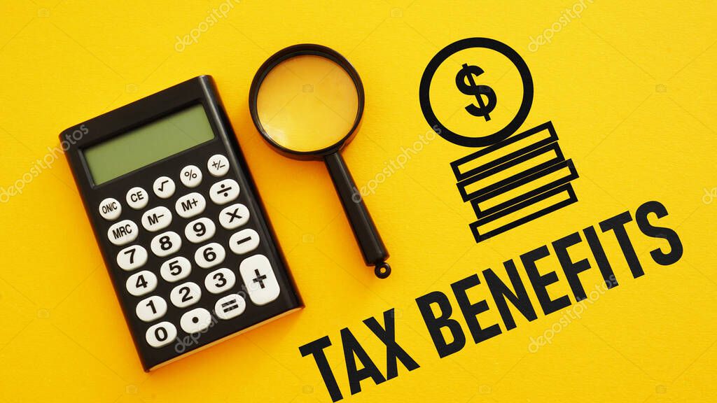 Beneficios fiscales se muestra utilizando un texto y una foto de la ...