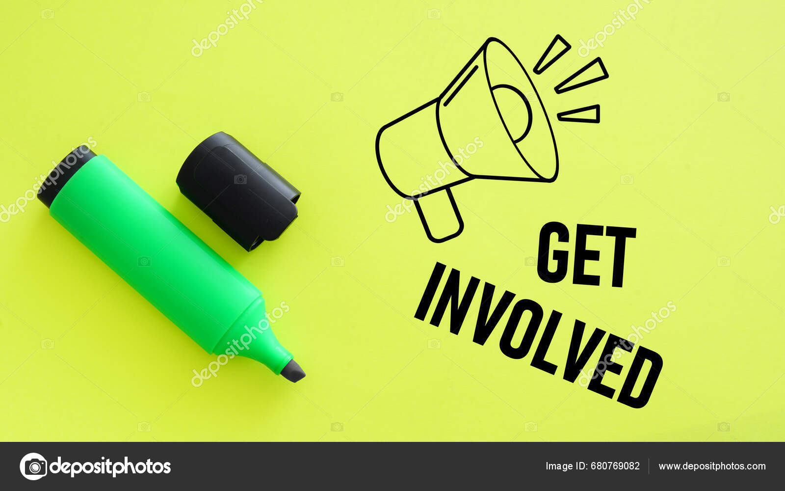 Get Involved Shown Using Text Picture Loudspeaker — Stock Photo ...