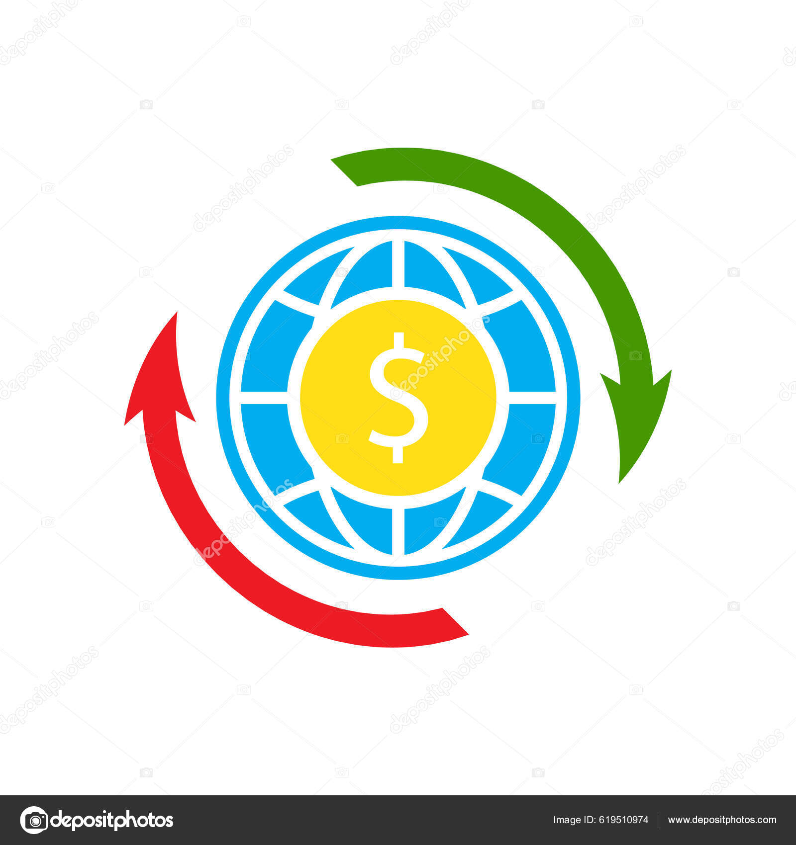 Símbolo Cambio Divisas Diseño Plano Con Flecha Circular Aislada Sobre ...