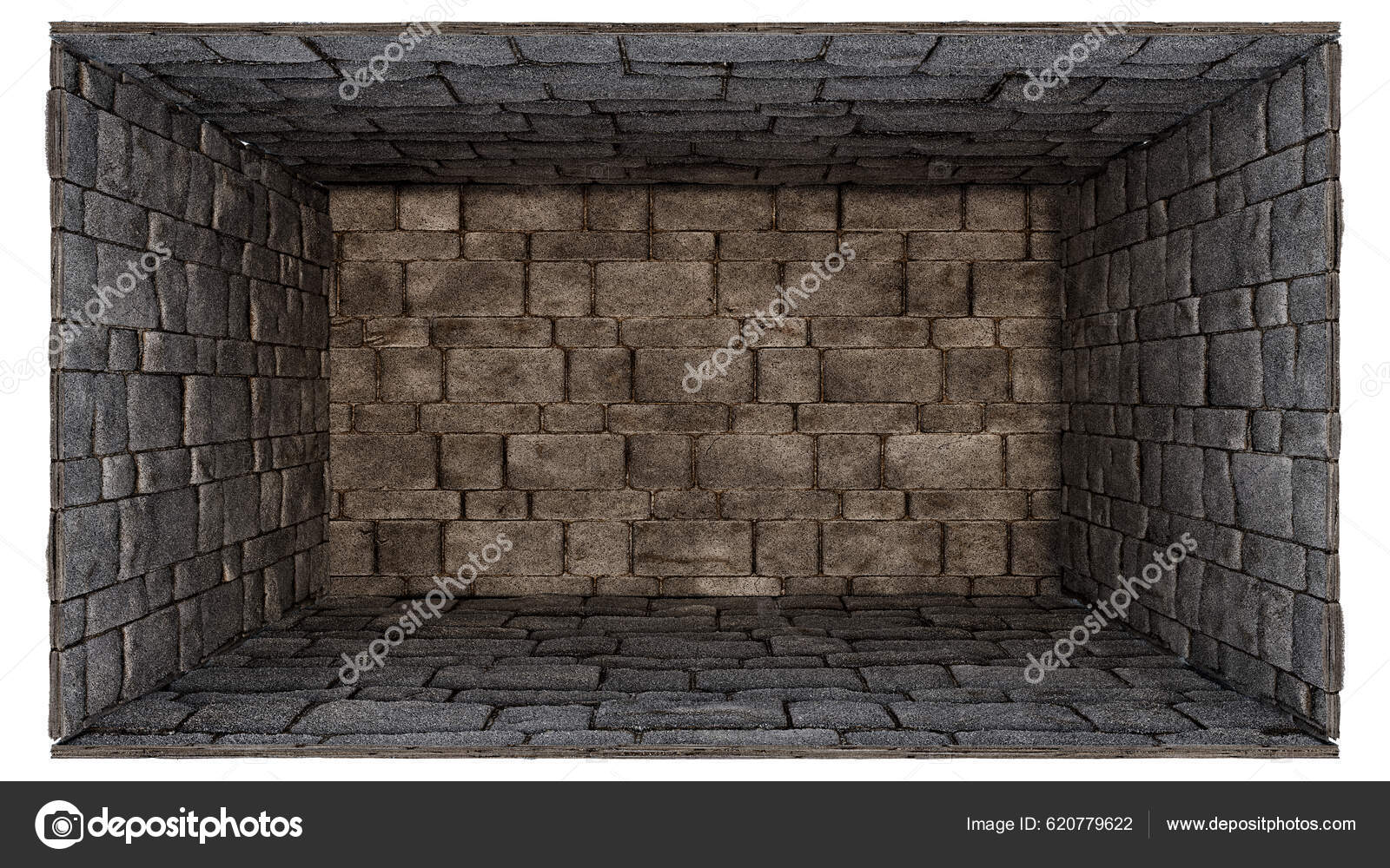 Illustration Isolated Stone Brick Pattern Box Front Opening Isolated ...