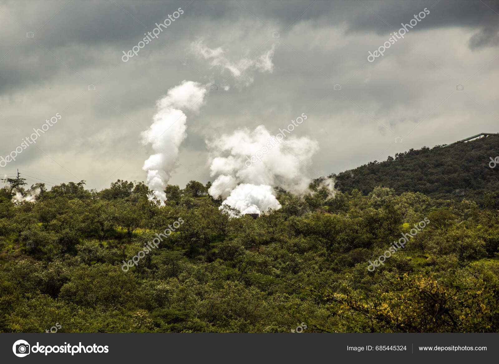 Steam Rising Olkaria Geothermal Power Station Hell's Gate National Park ...