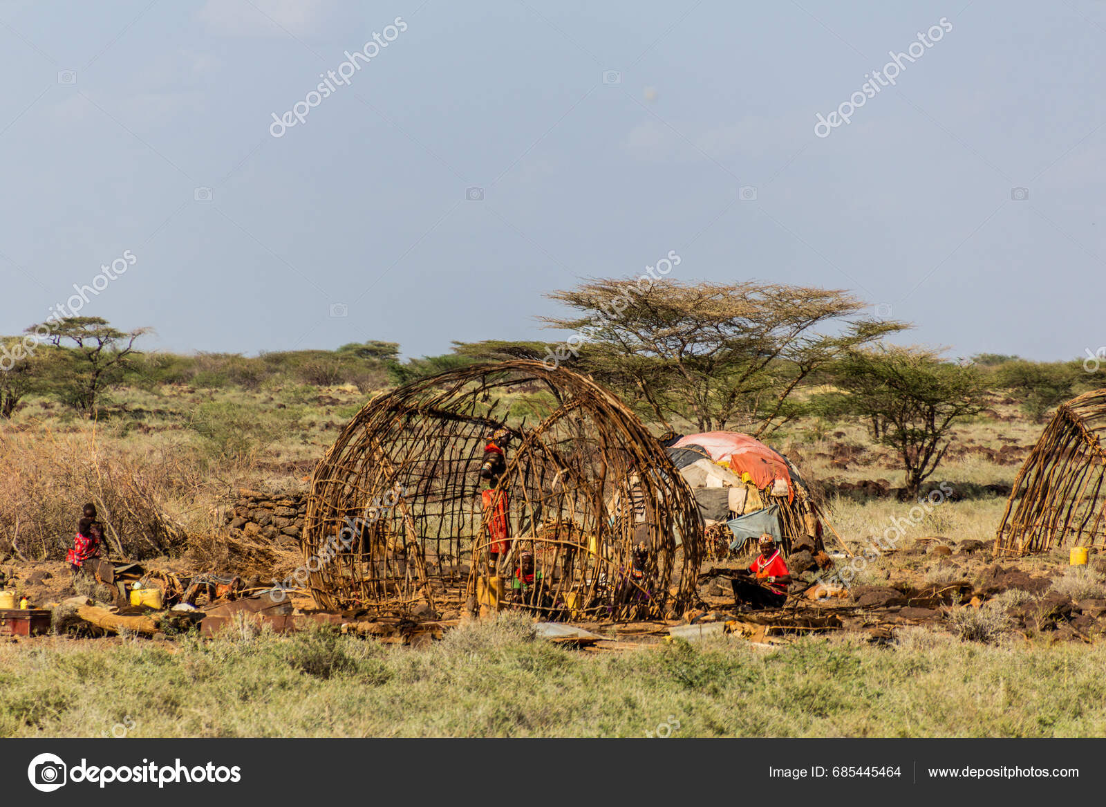 Marsabit Kenya February 2020 Samburu Tribe Village Marsabit Town Kenya ...