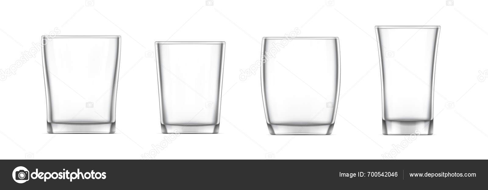 Realistic Glass Cup Transparent Glassware White Background Vector ...