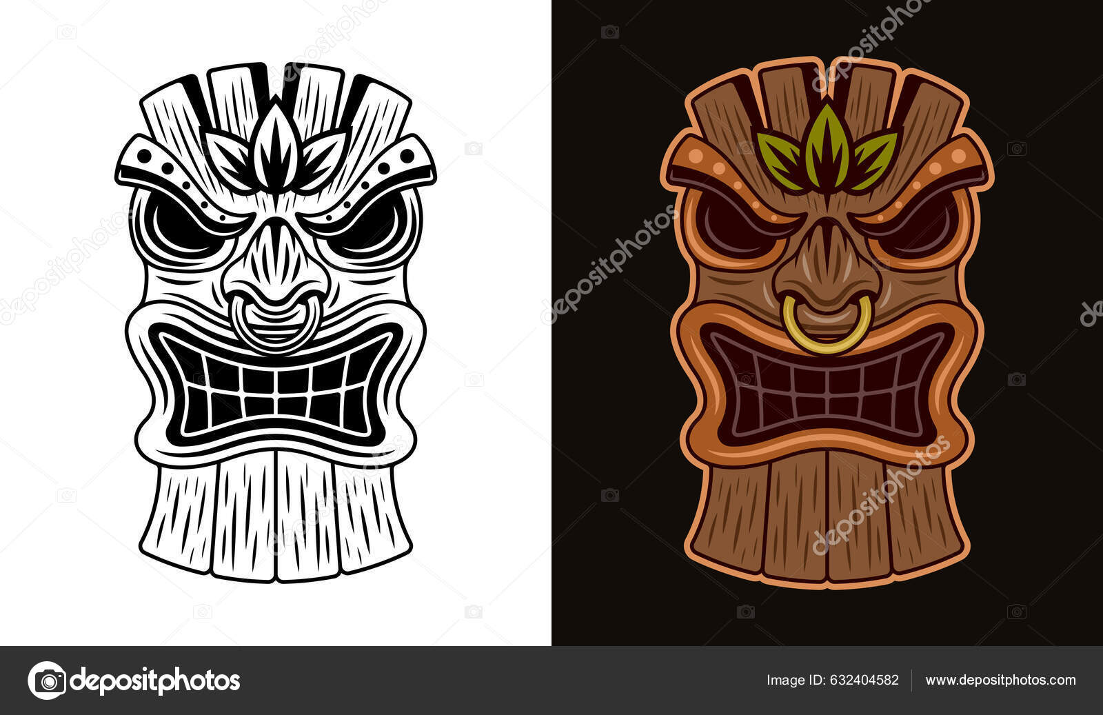 Tiki Head Vector