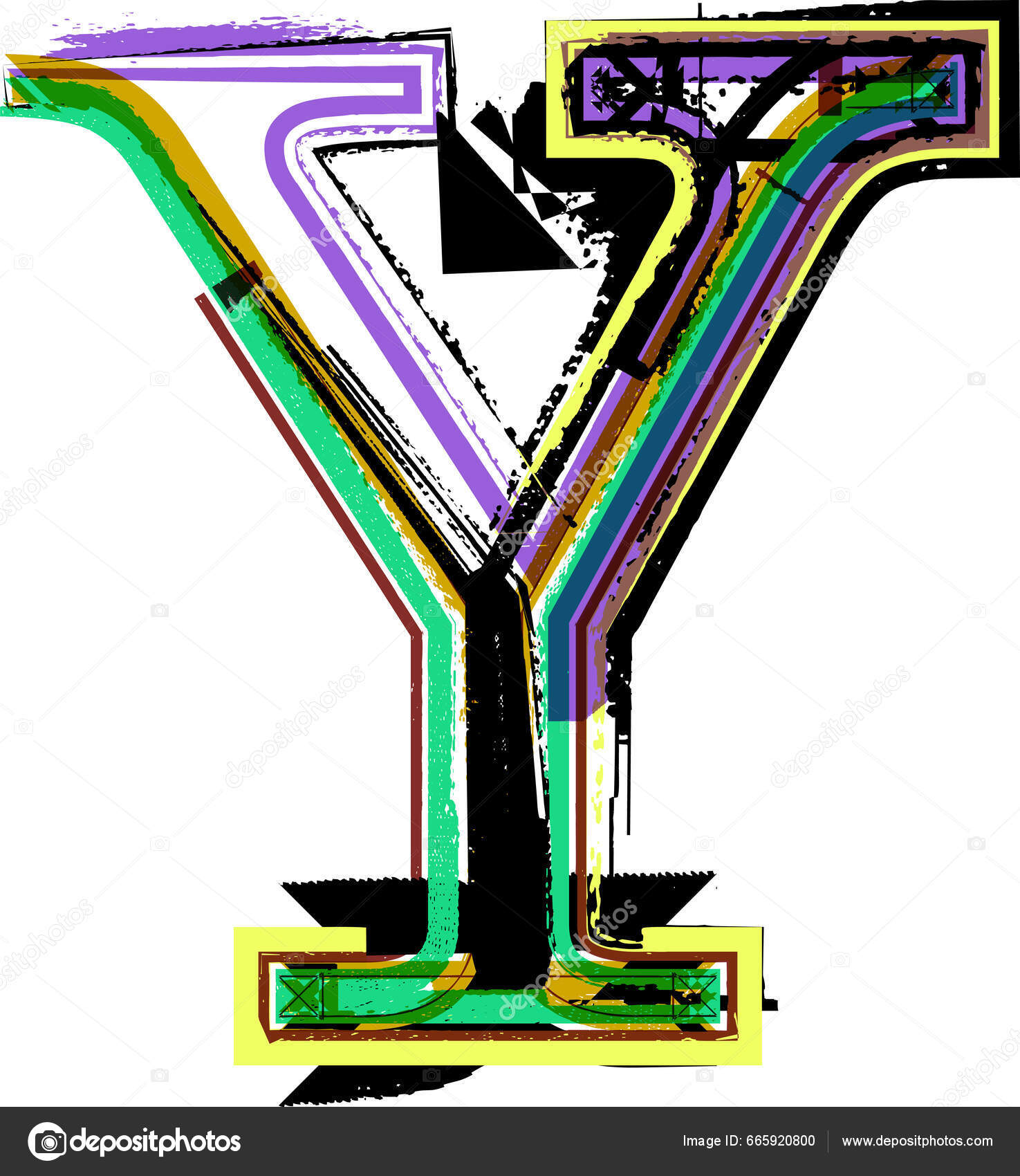 Arte Bosquejado Fuentes Símbolos Mayúsculas Vector Ilustración Letra ...