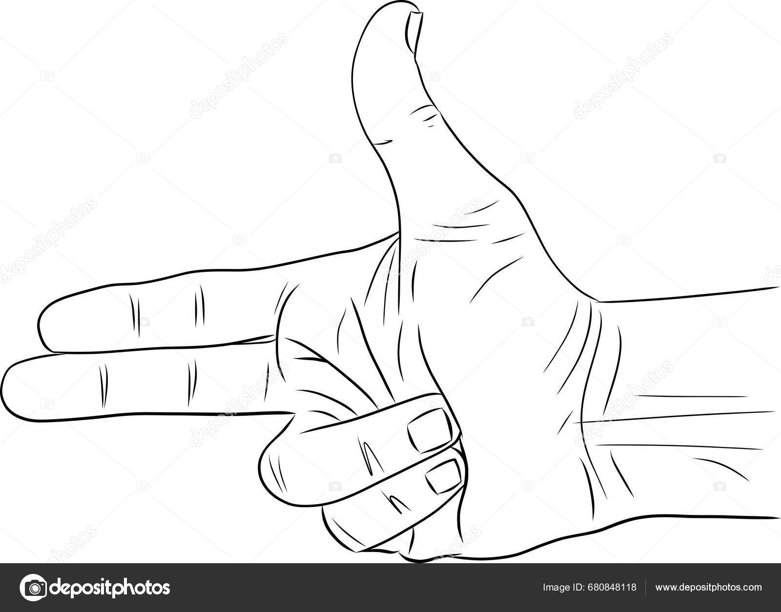 Shooting Fingers Symbol Gun Finger Vector Illustration Hand Gesture ...