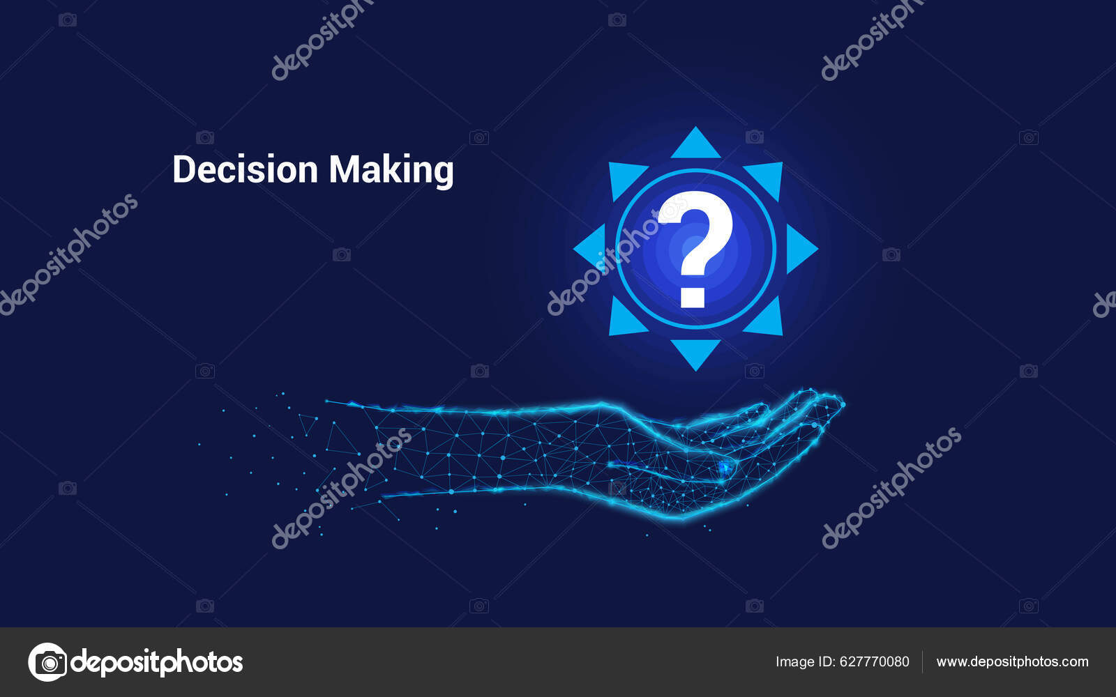Decision Making Concept Question Mark Circle Arrows Pointing Different Directions Stock Vector