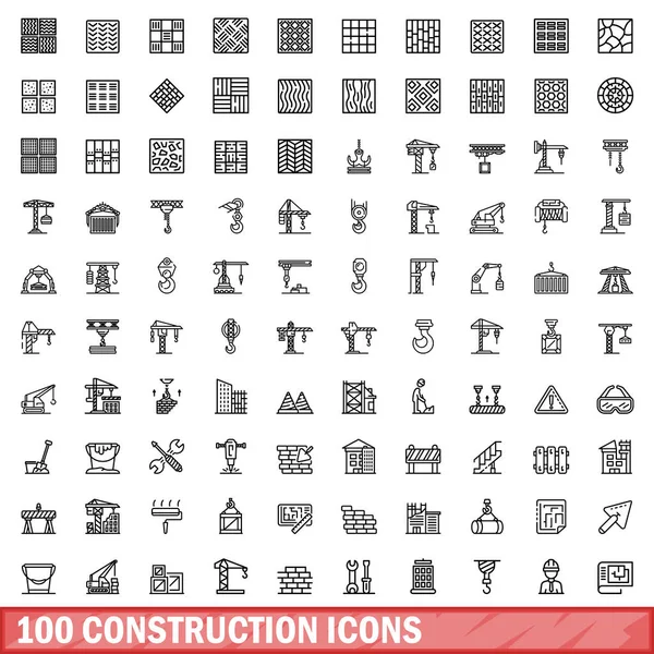 100 iconos de construcci n establecidos. Esquema ilustraci n de 100 iconos de construcci n ...