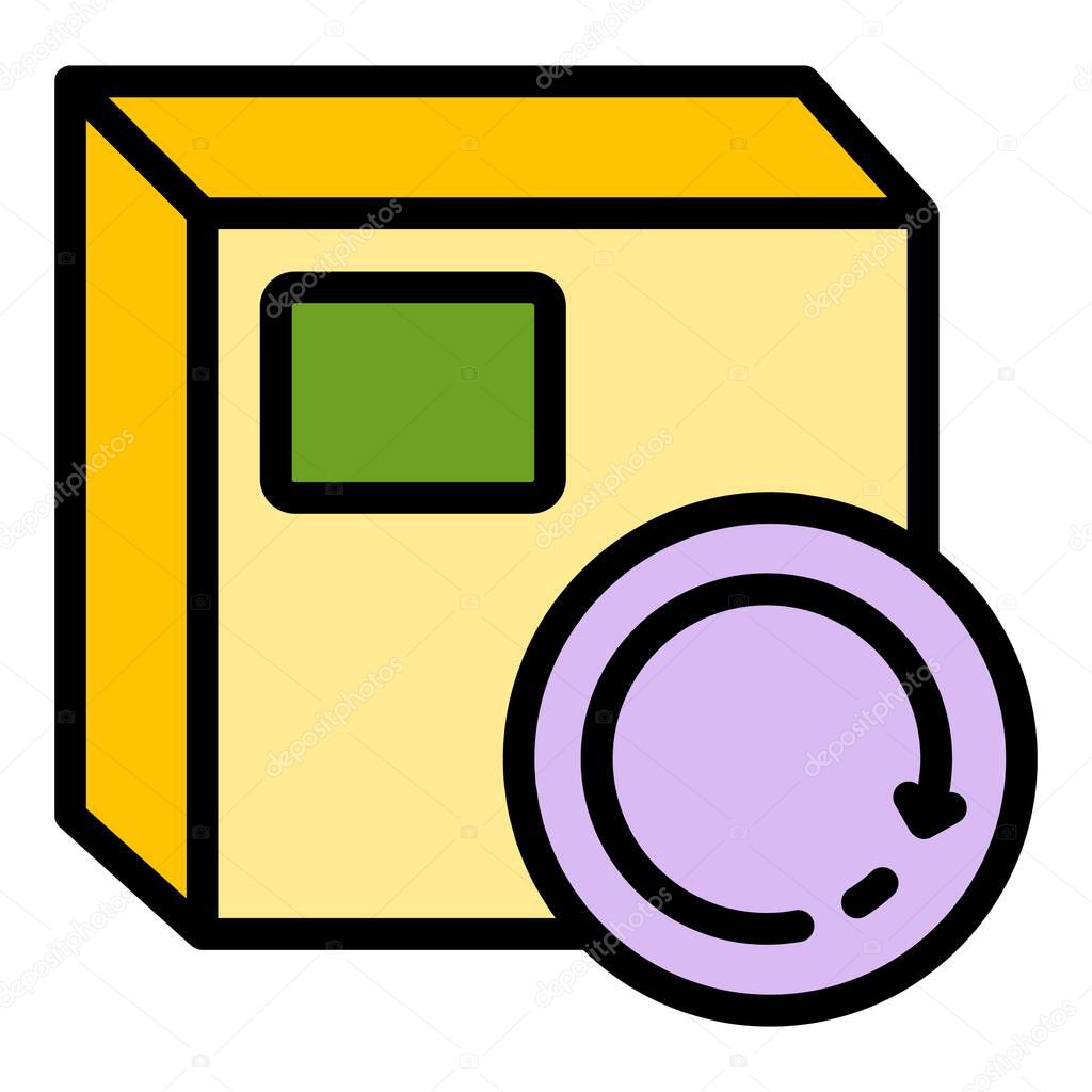 Reemplace el icono del paquete. Esquema Reemplazar icono de vector de ...