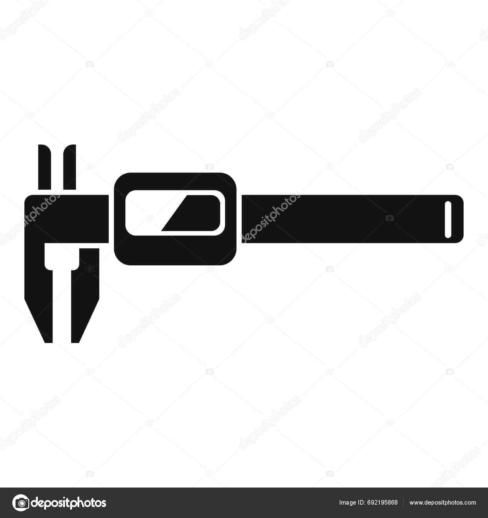 Classic Digital Micrometer Icon Simple Vector Scale Meter Object Steel ...
