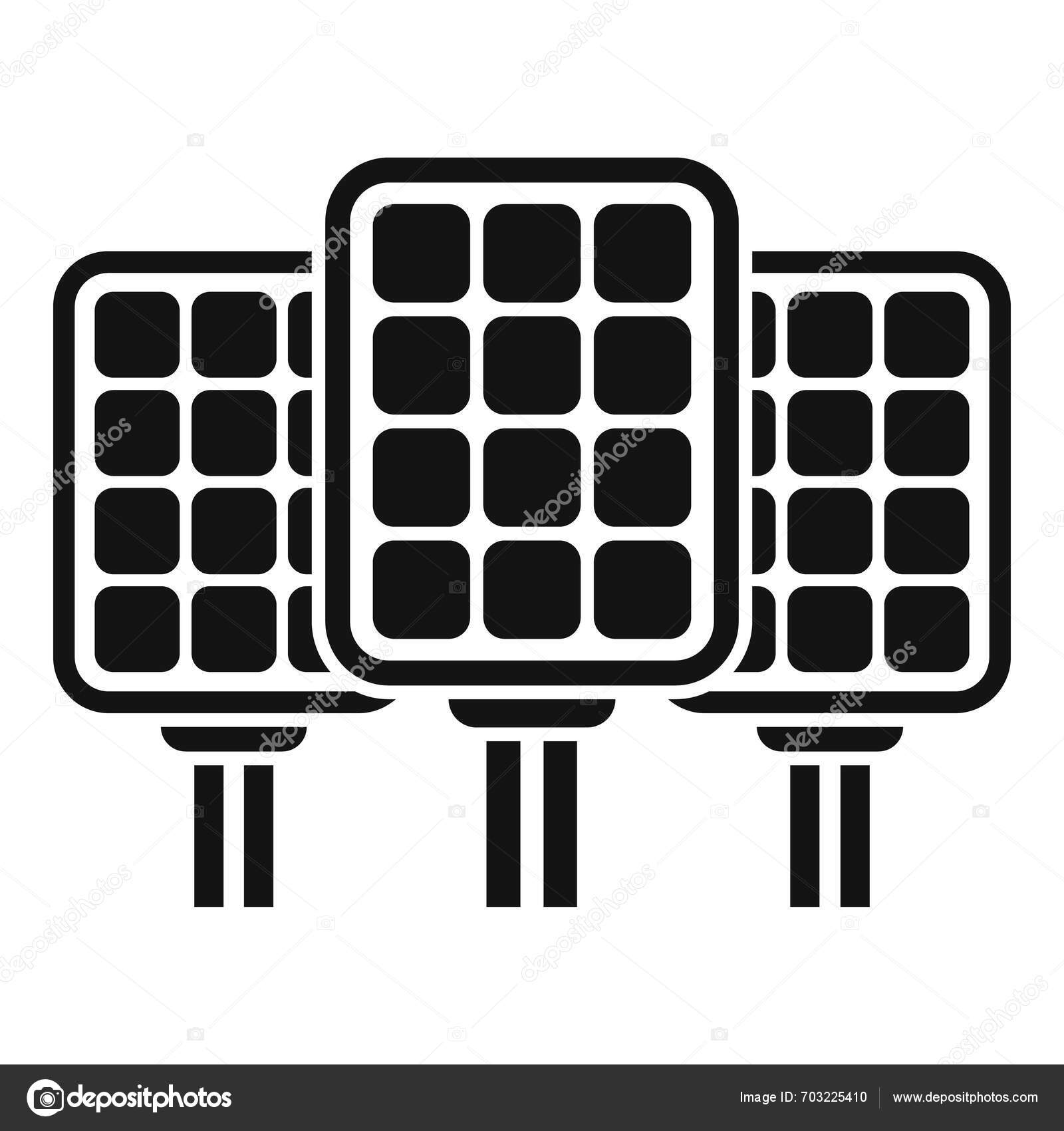 Solar Panel Field Icon Simple Vector Sunlight Grid Roof Setup Stock ...