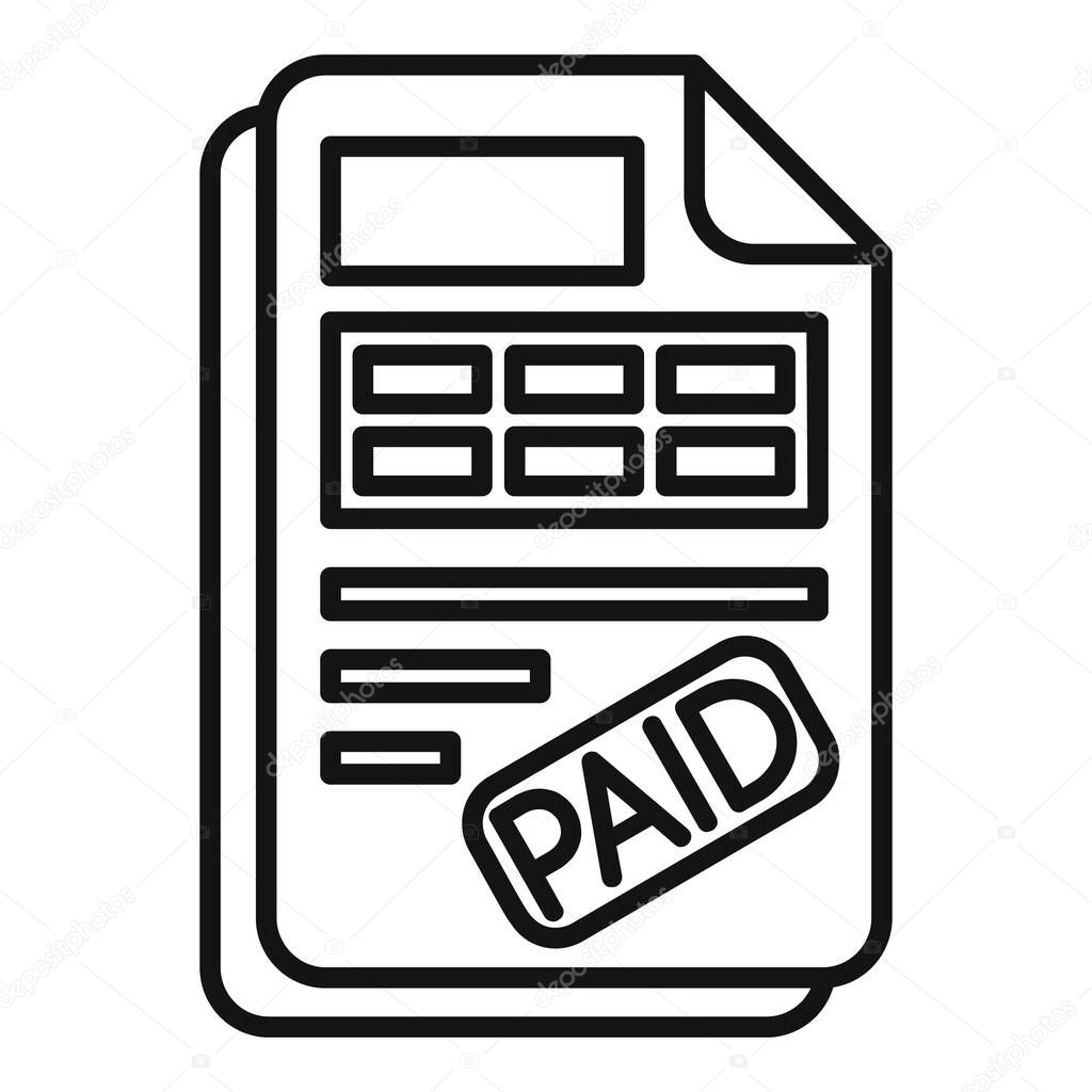Ilustración de iconos de facturas pagadas en blanco y negro en gráficos ...