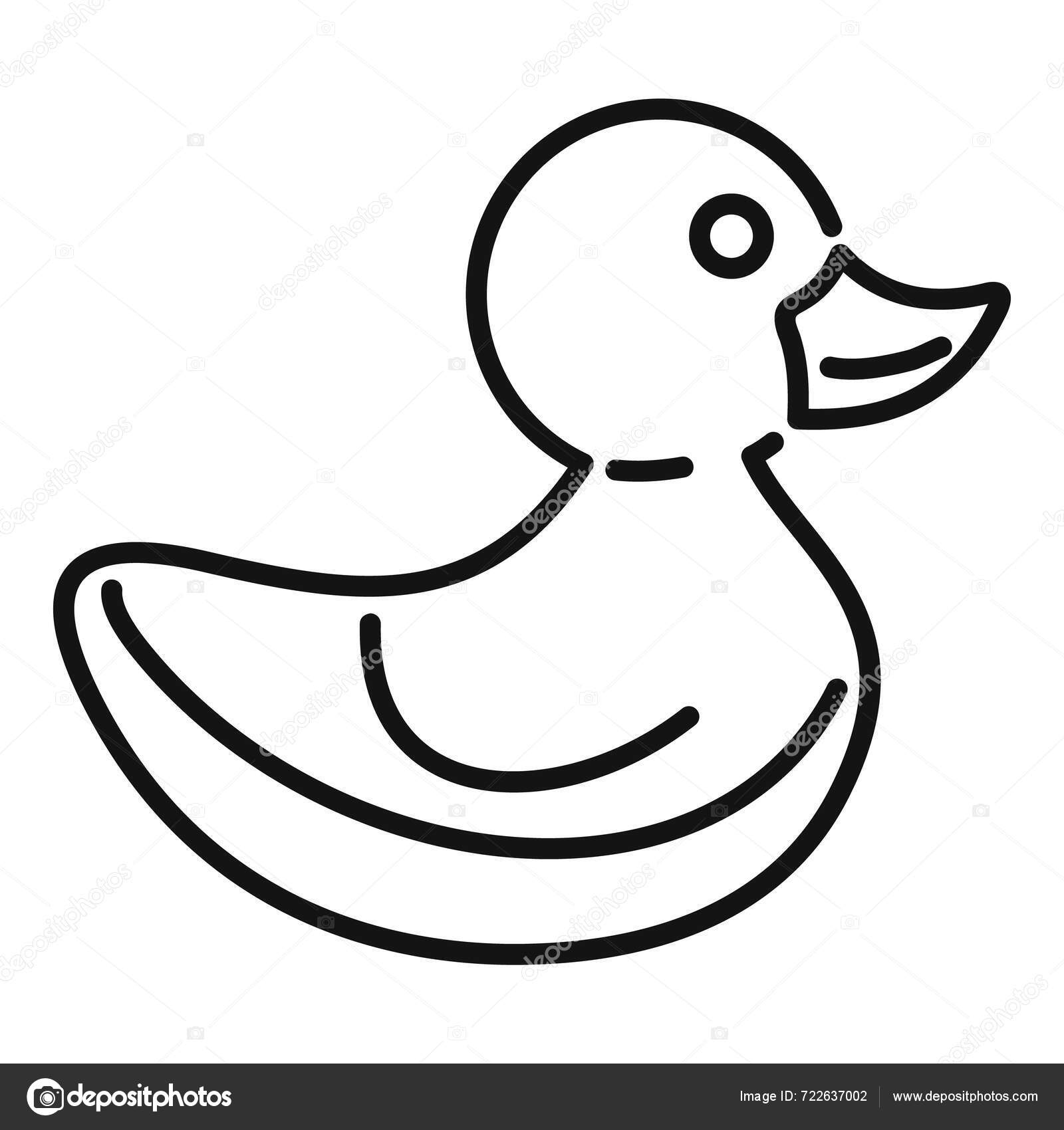 Image vectorielle Dessin Trait Simple Noir Blanc D'un Canard Adapté Aux ...