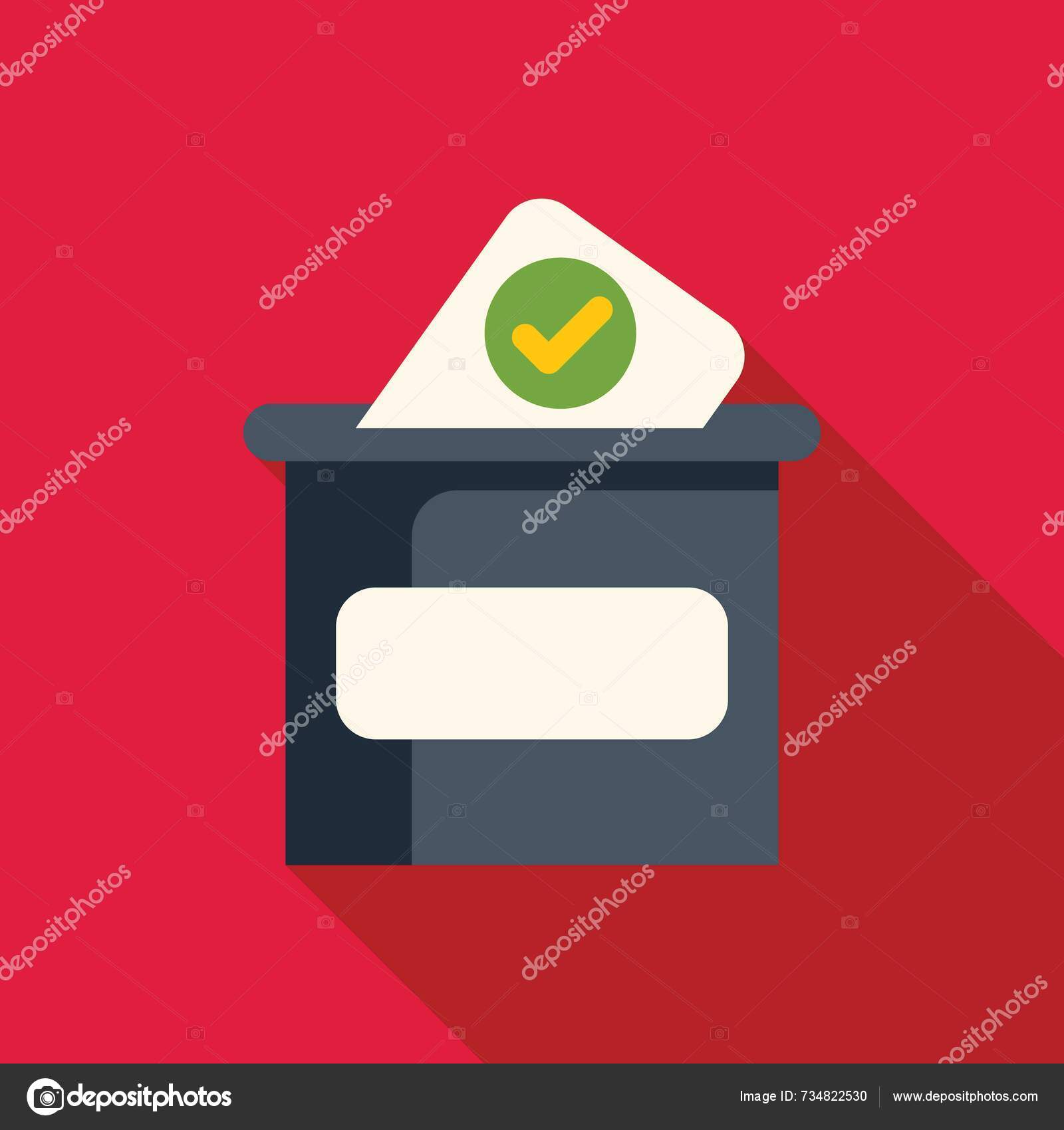 Papel Cédula Com Marca Verificação Verde Entrando Urna Votando Eleições ...