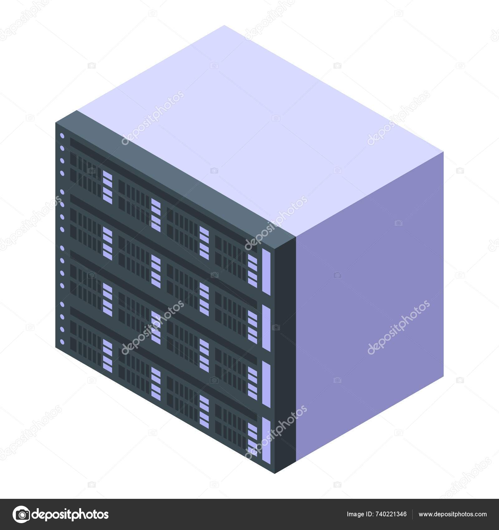 Vista Isométrica Big Data Almacenamiento Procesamiento Rack Servidor ...