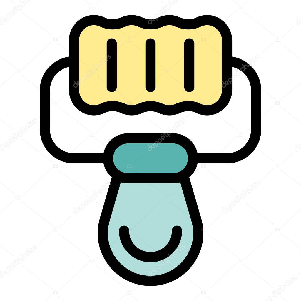 Icono de estilo de dibujos animados de un chupete con pezón de silicona ...