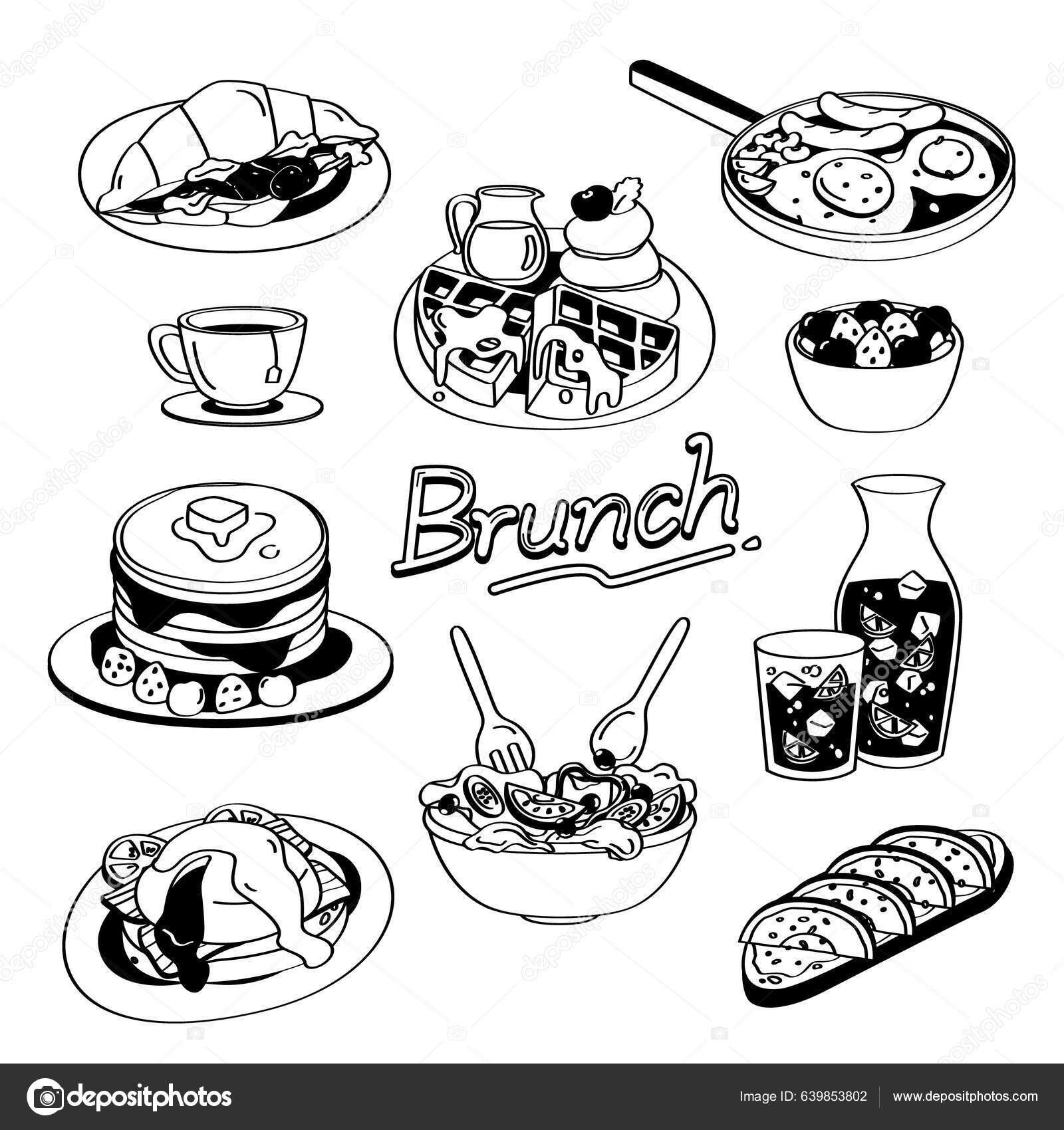 Brunch Clipart Black And White