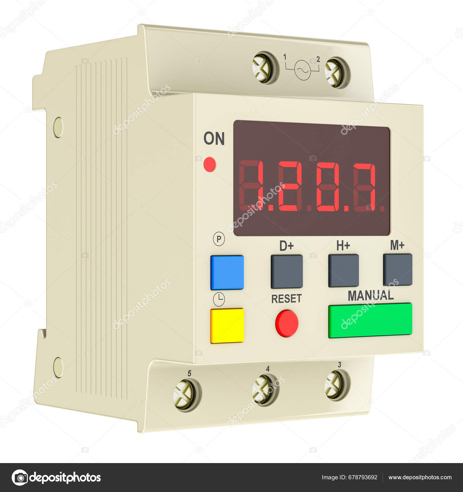 Digital Timer Switch Rendering Isolated White Background Stock Photo by ...