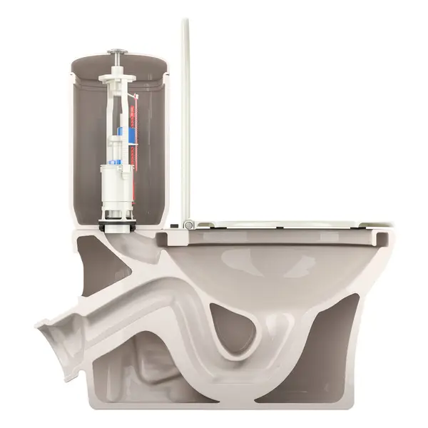 White Toilet Bowl Side View Rendering Isolated White Background Stock ...