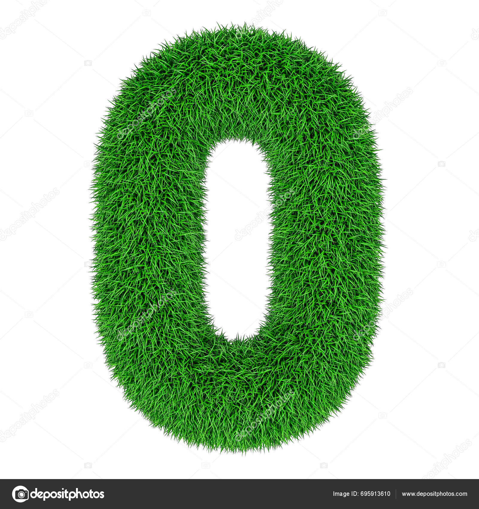 Number Green Grass Rendering Isolated White Background Stock Photo by ...