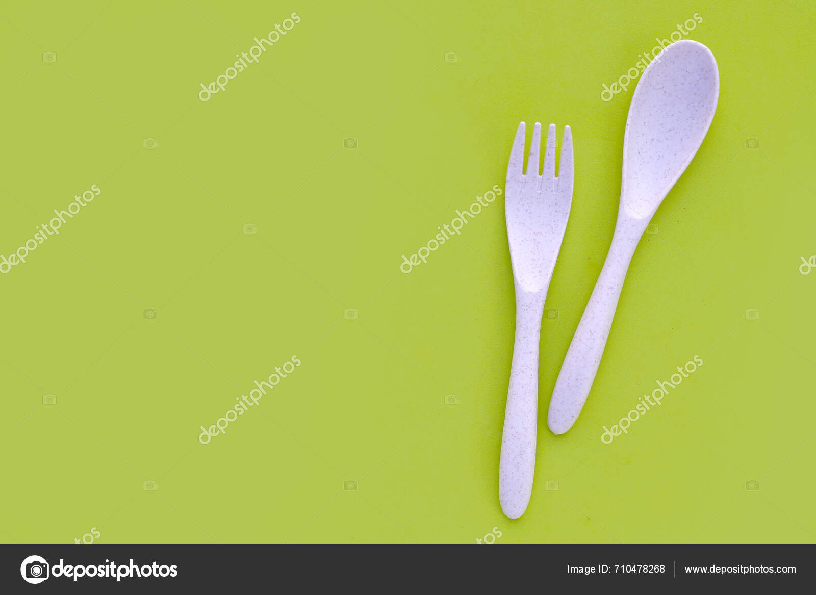 Spoon Fork Green Background — Stock Photo © Bowonpat #710478268