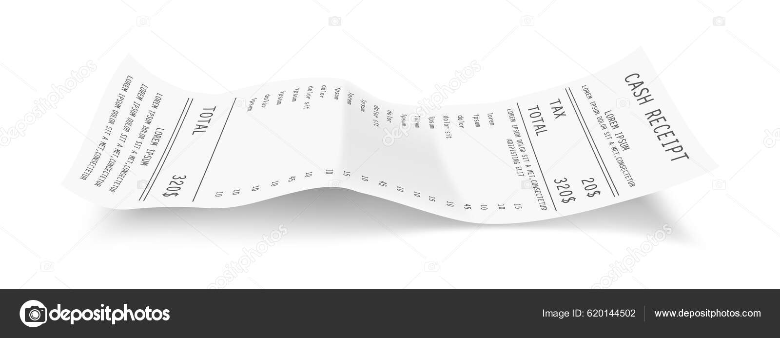 Image vectorielle Reçu Argent Supermarché Café L'hôtel Impression ...