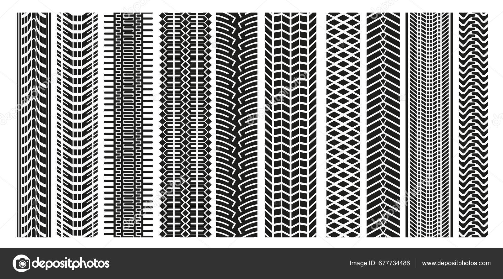 Texturas Huellas Neumáticos Huellas Planas Realistas Huellas Ruedas Coche Huellas Vector de ...